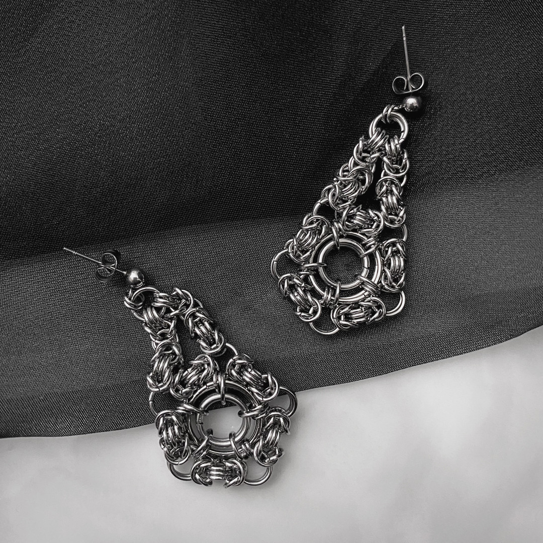 Stainless Steel Chainmaille Armor Lace Earring