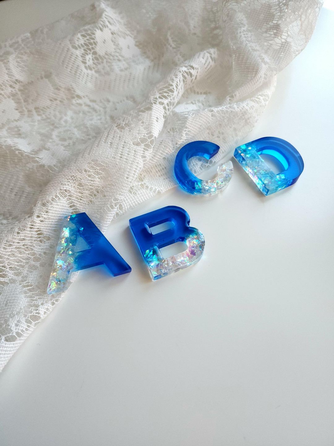 Hologram Glitter Alphabet Keyring/Grip