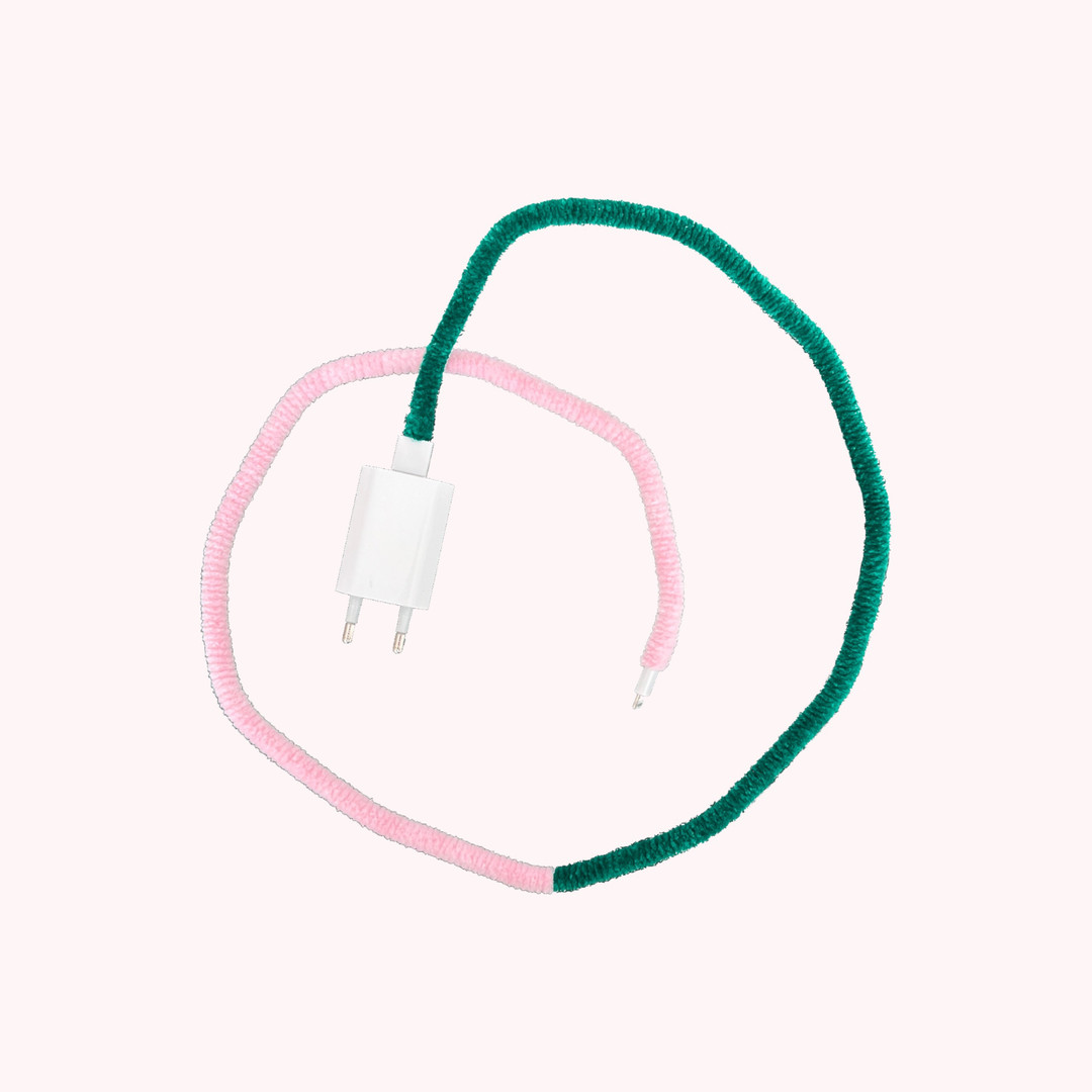 FLUFFY CABLE THIN ver.2 / peach green | idus