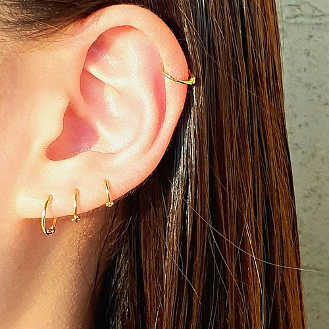 Full Silver 925 Thin and Light Ring Earrings / Hoop | idus