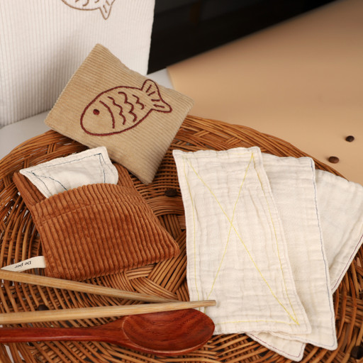 🥐손수건4장+붕어빵파우치🥐소창와입스SET | 아이디어스