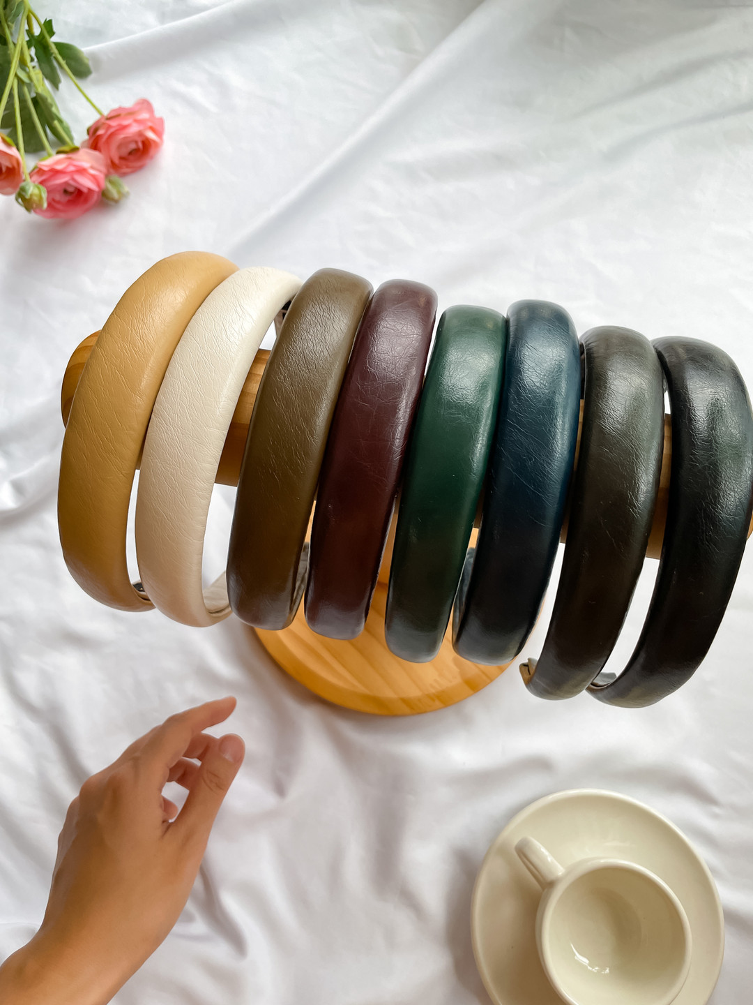 Leather simple volume headbands (with rubber tooth) | idus