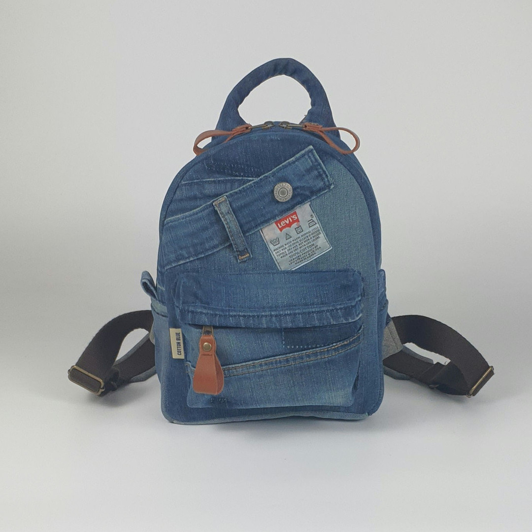 Upcycled denim backpack #54