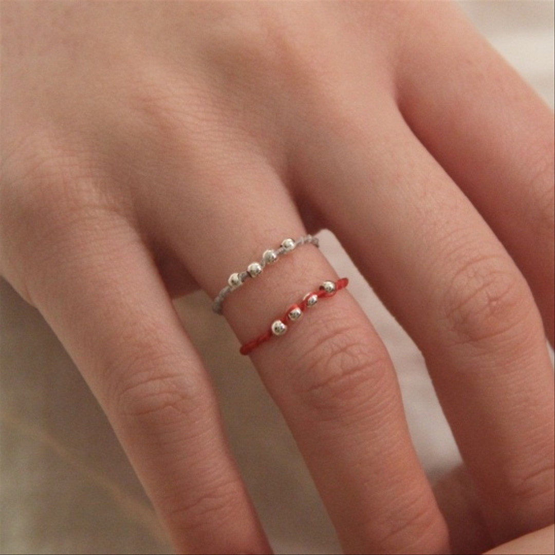GOOKHWA Silver Ring (18color) / handmade thread wish ring | idus