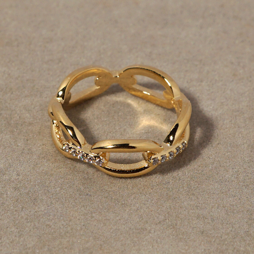 Anchor Chain Cubic Ring [Sterling Silver]