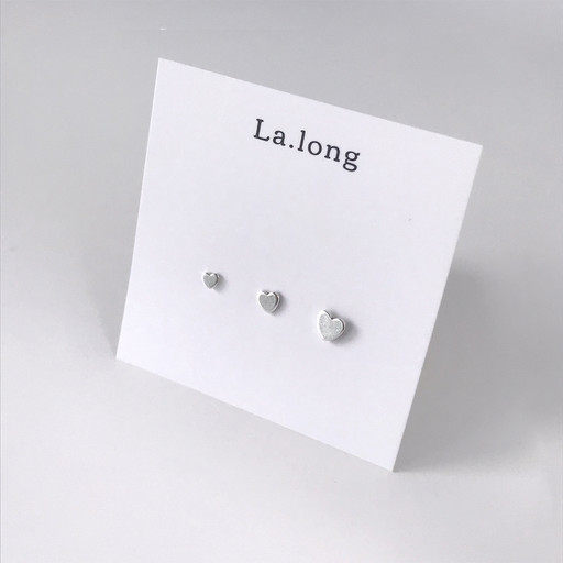 925 실버 플랫 하트 귀걸이 | 아이디어스