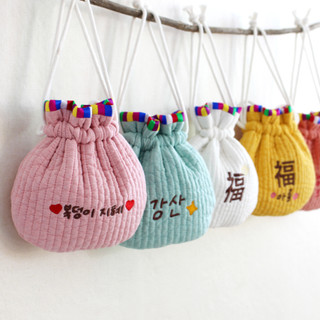 🌈복을 부르는 색동 복주머니🌈금색자수🧡 | 아이디어스