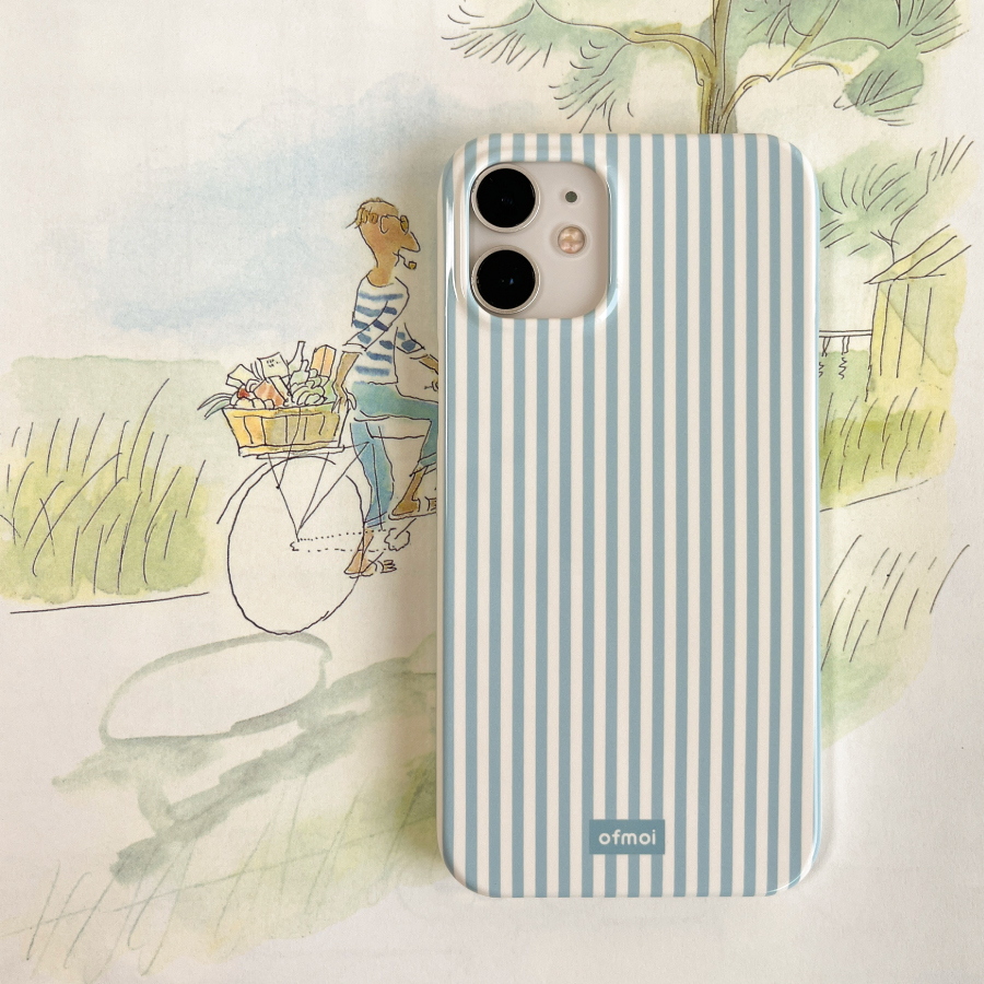 creamy blue hard glossy phone case | idus