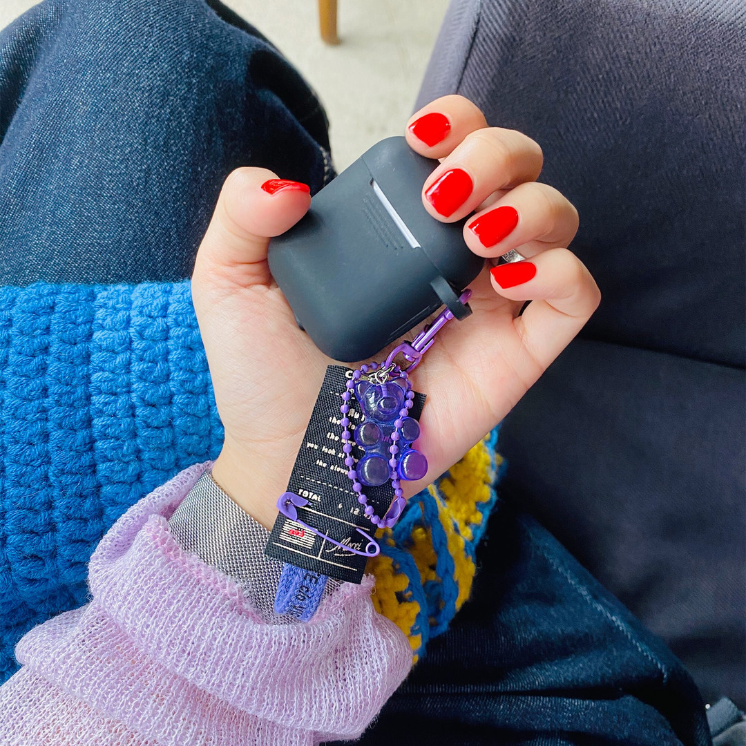 Black Purple/Sprout Gummy Key Ring