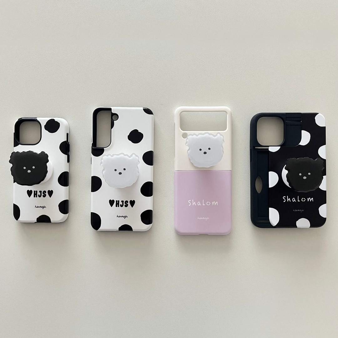 dog rabbit grip tok initial custom phone case | idus