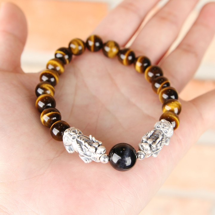 3A 호안석 실버 원석 비휴 팔찌 | 아이디어스